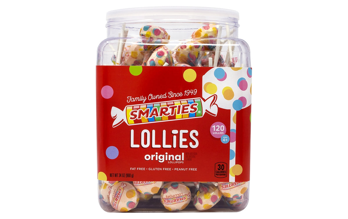 Smarties Wrapped Pops, 34 oz, 120 count – Candydistributors.com