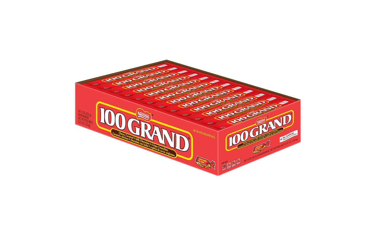 100 GRAND Chocolate Candy Bar, 1.5 oz, 36 Count – Candydistributors.com