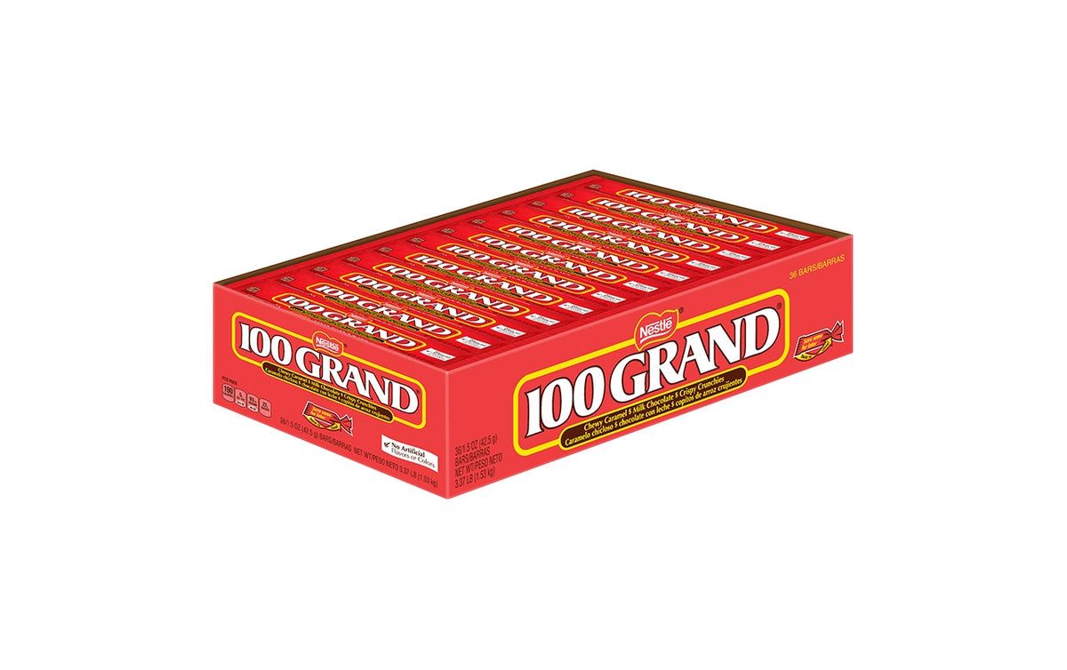 100 GRAND Chocolate Candy Bar, 1.5 oz, 36 Count – Candydistributors.com