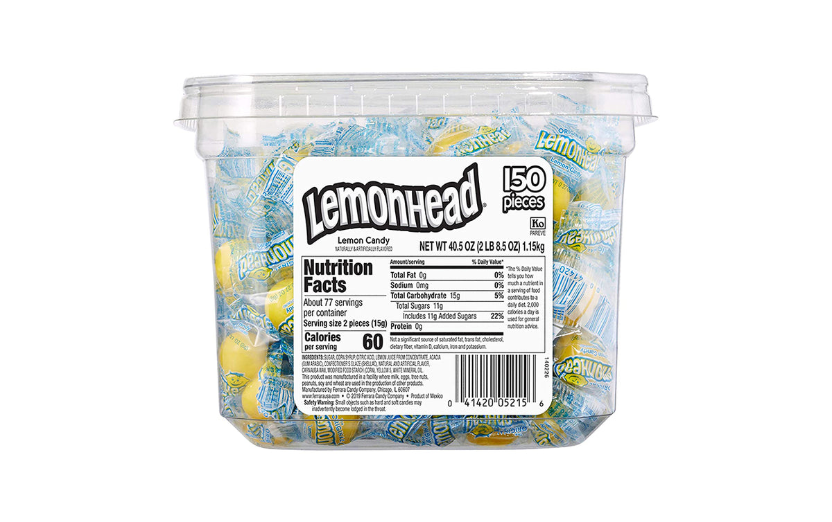 Lemonhead Tub, 150 Pieces – Candydistributors.com