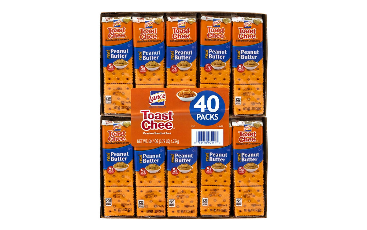 LANCE Toast Chee Peanut Butter Cracker Sandwiches, 40 Count ...