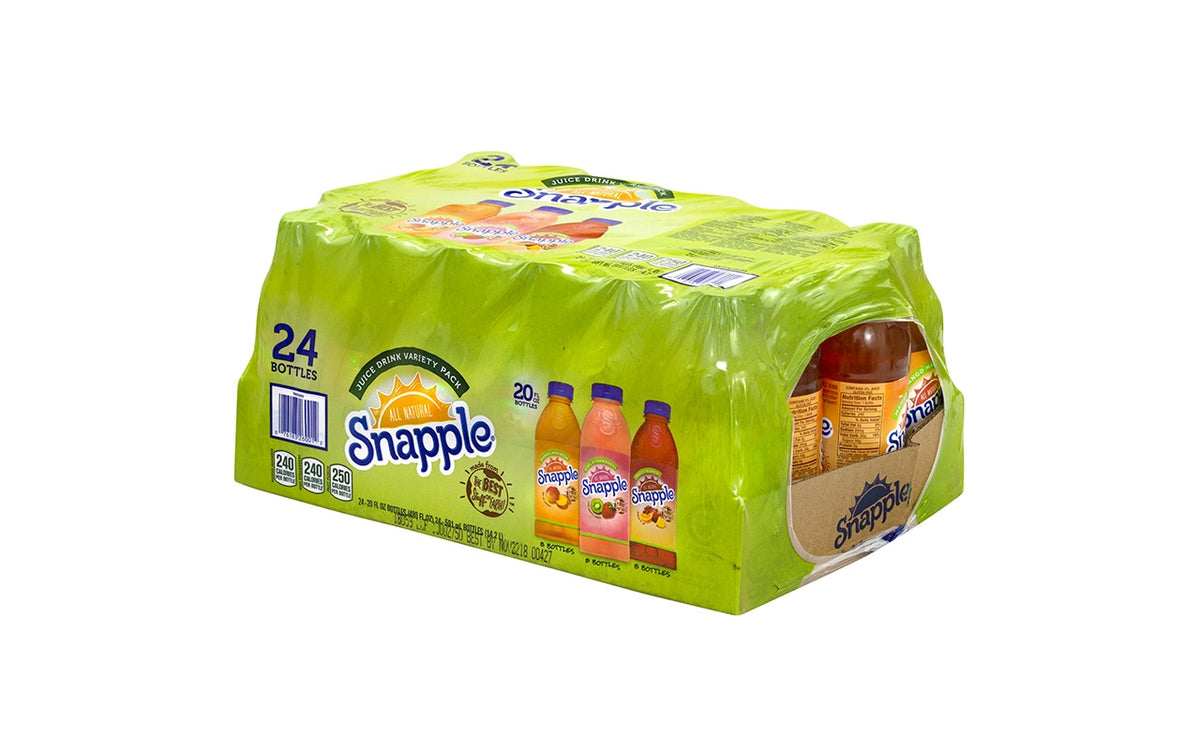 SNAPPLE All Natural Juice Drink Variety Pack, 20 fl oz, 24 Count ...
