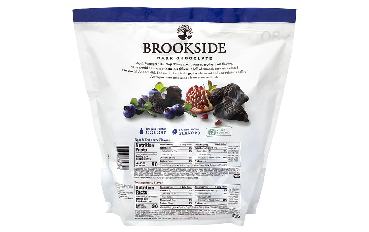BROOKSIDE Dark Chocolate Fruit & Dark Chocolate, 0.7 oz, 30 Count ...